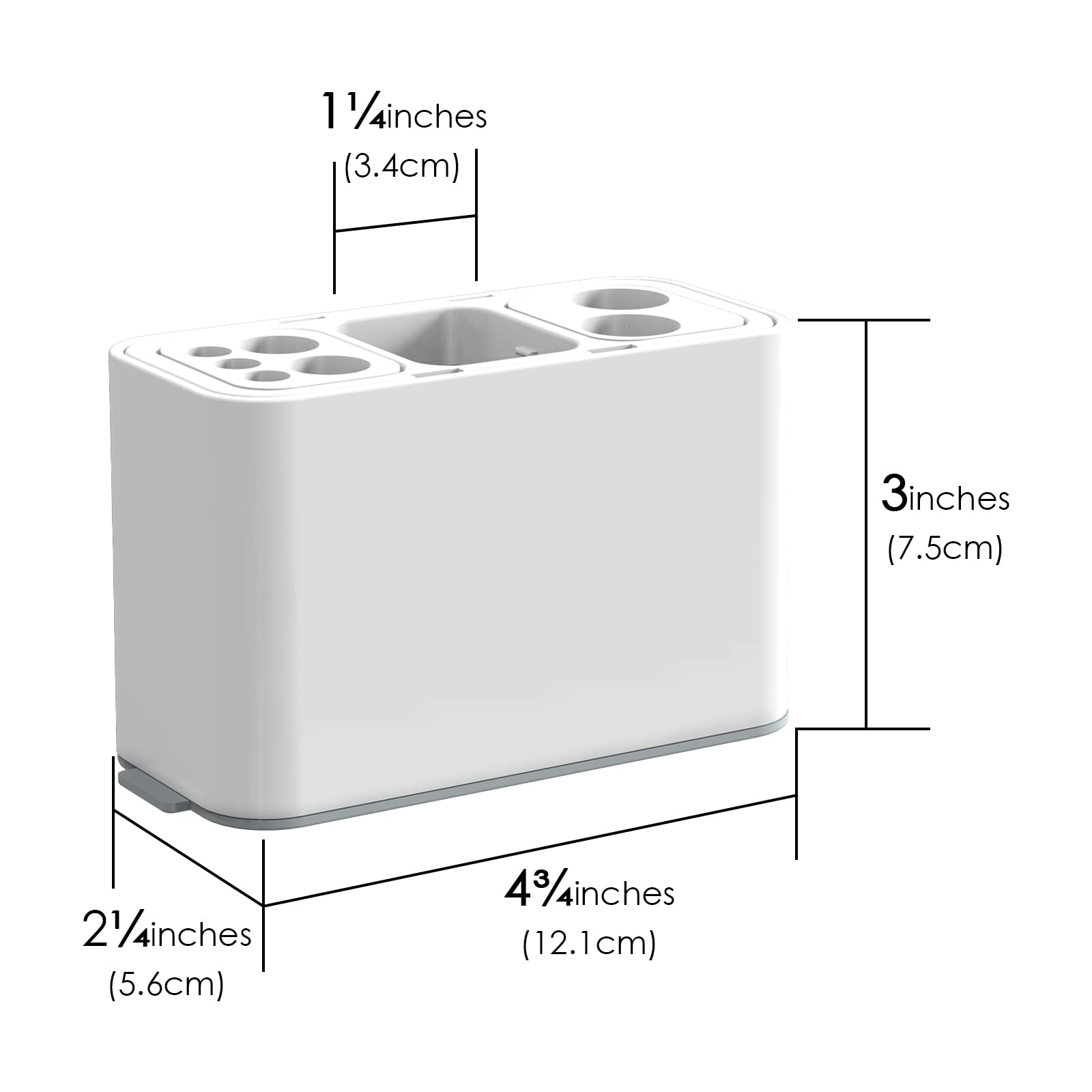 LUEXBOX Simple Travel Toothbrush Holder with Anti-Slip Bottom, Detachable Toothpaste Stand for Countertop, Multifunctional Caddy for Toothpaste, Comb, Razor
