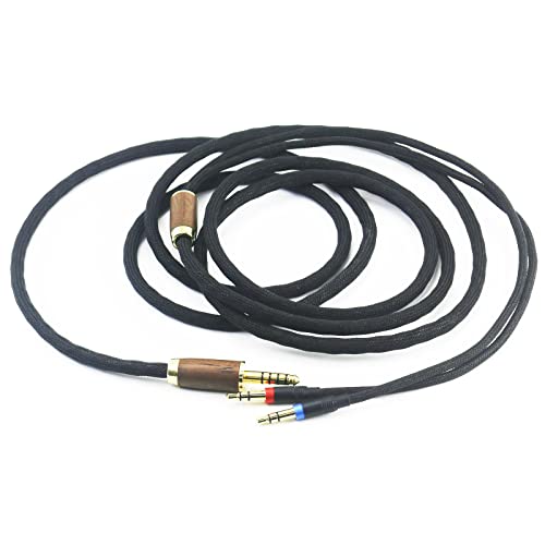 NewFantasia 3m/10ft 4.4mm Balanced Cable 6N OCC Copper Silver Plated Cord Walnut Wood Shell Compatible with Hifiman Sundara, Ananda, Arya, HE400SE, HE4XX, HE-400i Headphone (2 x 3.5mm Version)