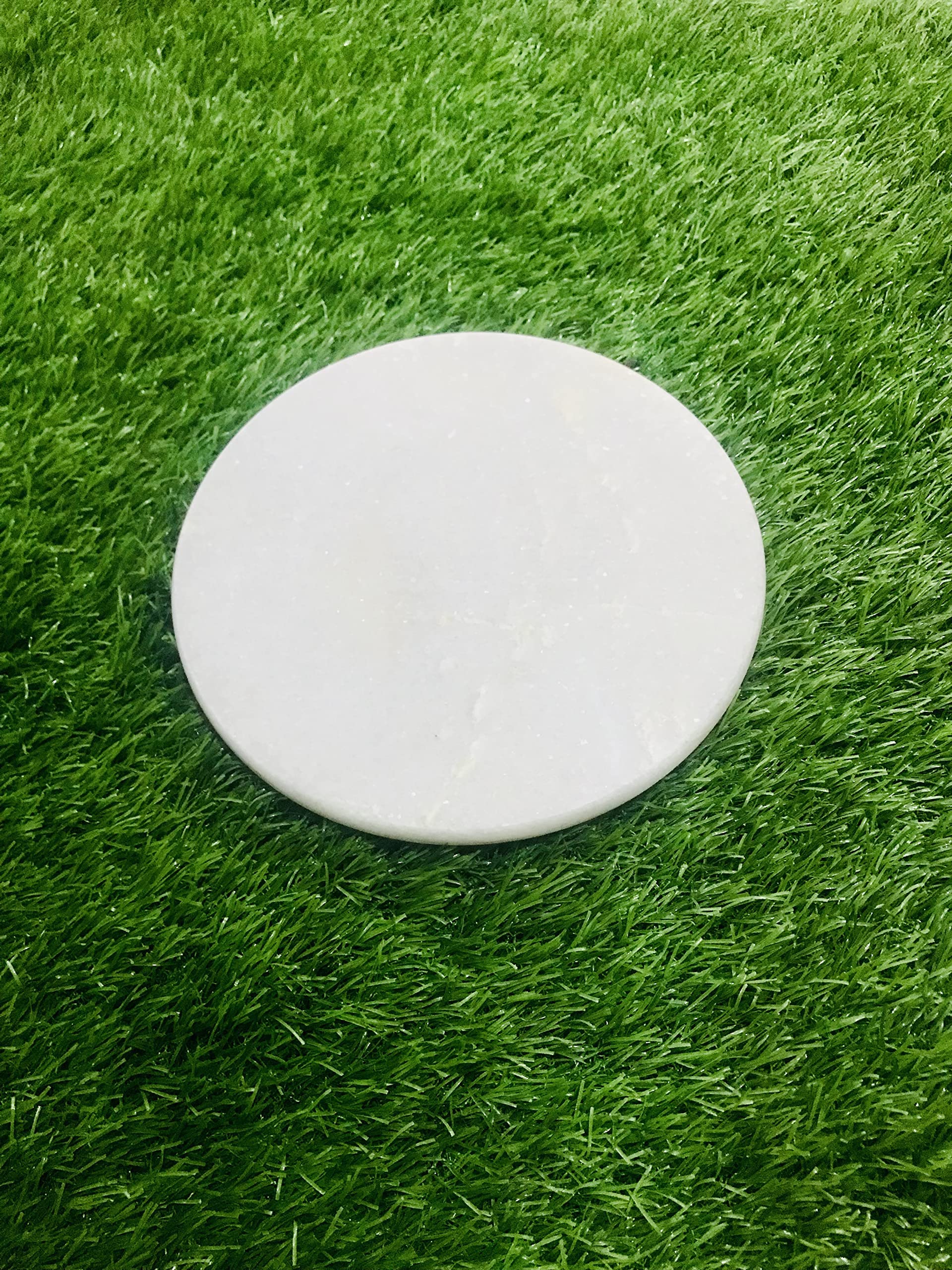 Marble Chakla, Marble Roti Maker Marble Rolling Board Round Board Cutting Board,Round Trivet, Cheese Board, 9 Inch Diameter Large, White