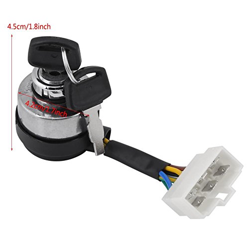 Key Switch of 6 Wire Ignition Start Ignition Start Key Switch For 2.5-6.5KW 188F Gas Generator with 2 key