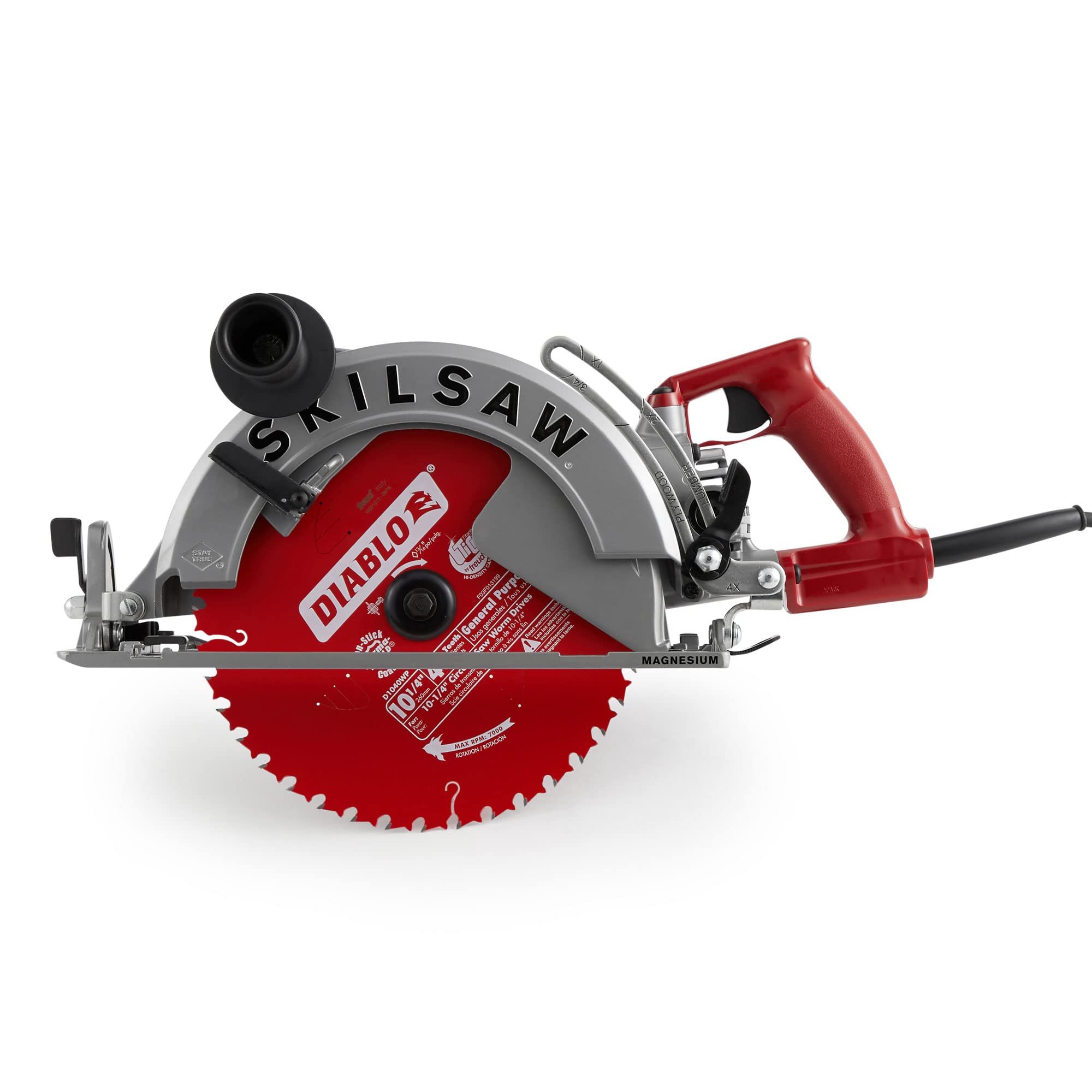 Skilsaw Magnesium Sawsquatch Worm Drive Circular Saw - 10 1/4in. 15 Amp, with Electric Brake, Model Number SPT70WM-22