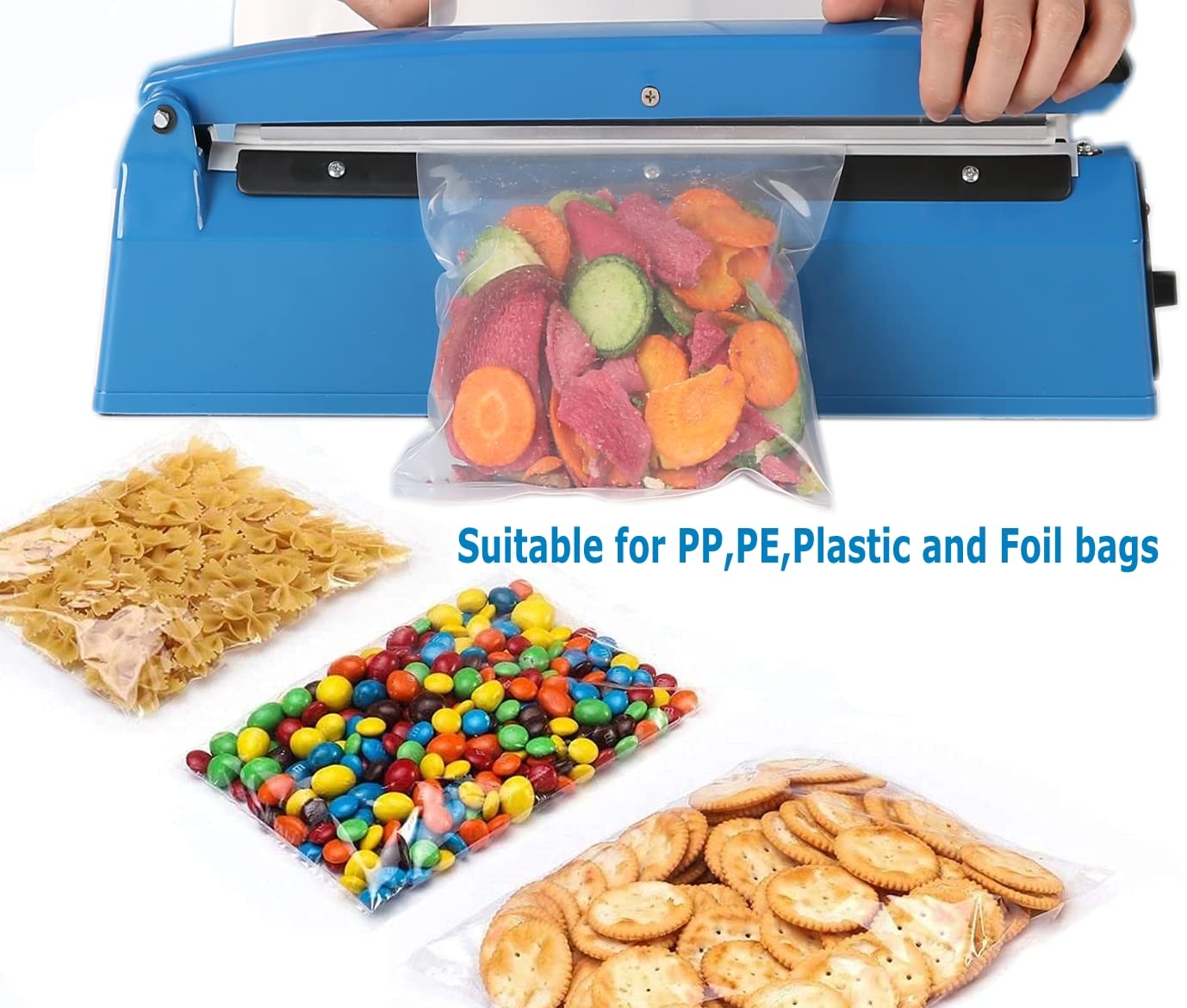 Impulse Heat Sealer Poly Bag Heat Sealer Sealing Machine Heat Seal Closer for Plastic Bags PE PP Bags with Extra Repair Kit (12 inch)