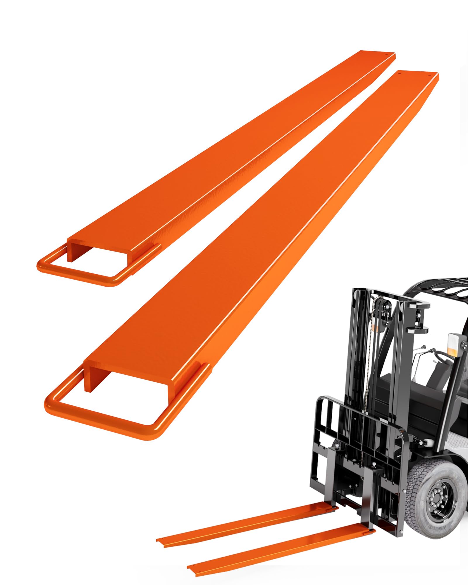 KYBOLT Pallet Fork Extension, [5" Width 82" Length] [4600 LBS Max] Heavy Duty Steel Pallet Extensions for Forklift Truck- Orange