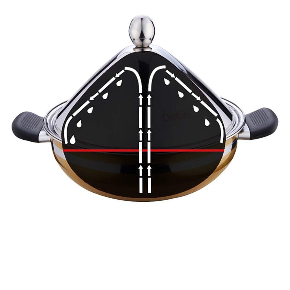 Tajine, with base, suitable for various types of stoves, induction cookers and ovens, suitable for soup pot, steamer, Taji pot, stainless steel multifunctional pot, diameter 26cm