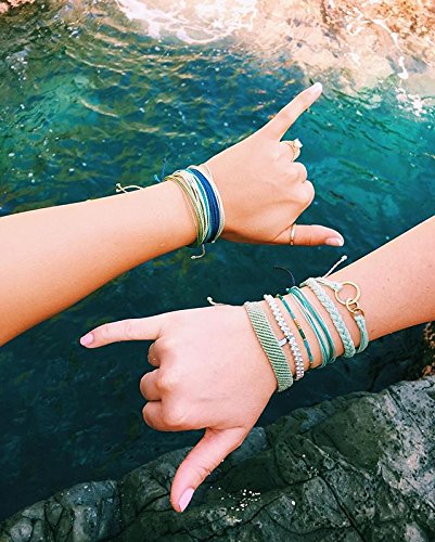 Pura Vida Original Royal Blue Bracelet - 100% Waterproof, Adjustable Band - Plated Brand Charm