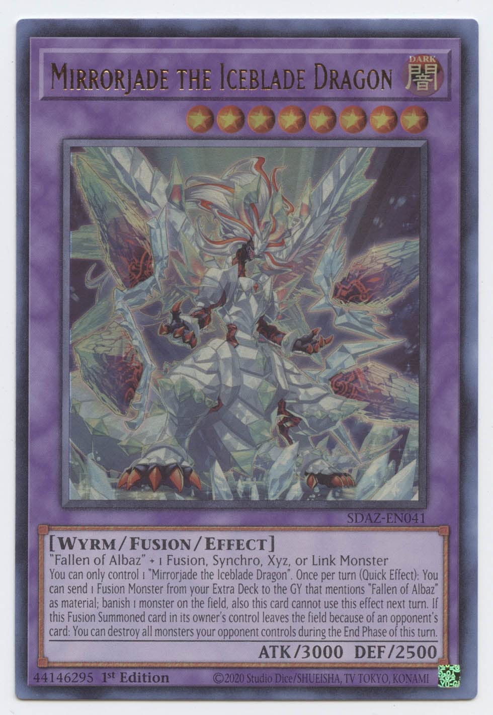 Mirrorjade The Iceblade Dragon - SDAZ-EN041 - Ultra Rare - 1st Edition