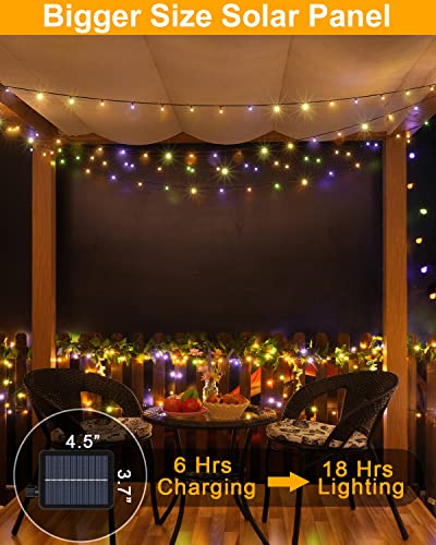 Ollny Solar String Lights Outdoor Waterproof Warm White & Multicolor 2 Pack Each 98Ft 300LED, 11 Modes Super Bright Fairy Lights, Outdoor Christmas Tree Lights for Outside Garden Patio Wedding Party