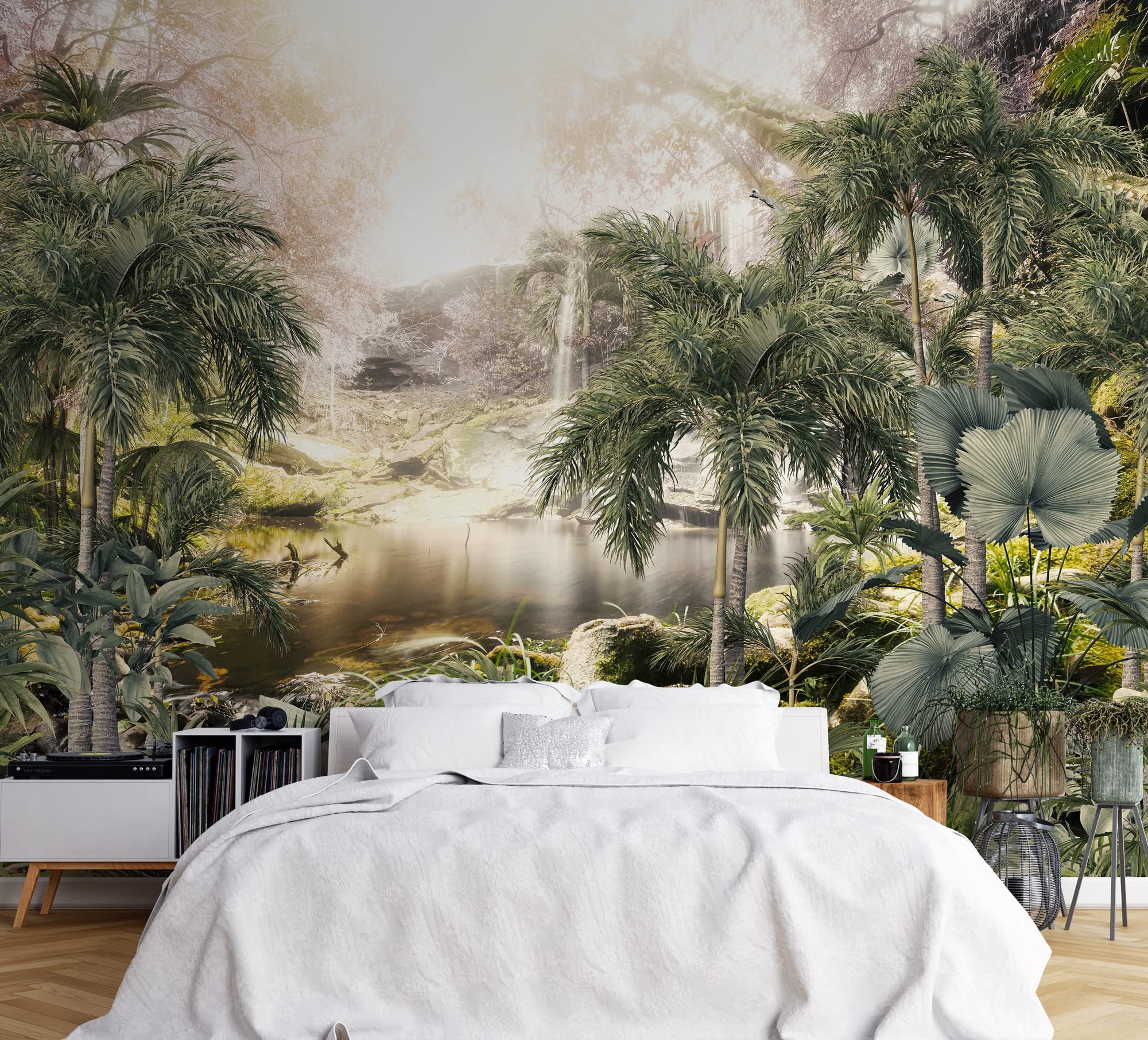MareWallArt Forest Wallpaper Tropical Tree Wall Mural - Tropical Leaves Wallpaper, Large Photo Wallpaper