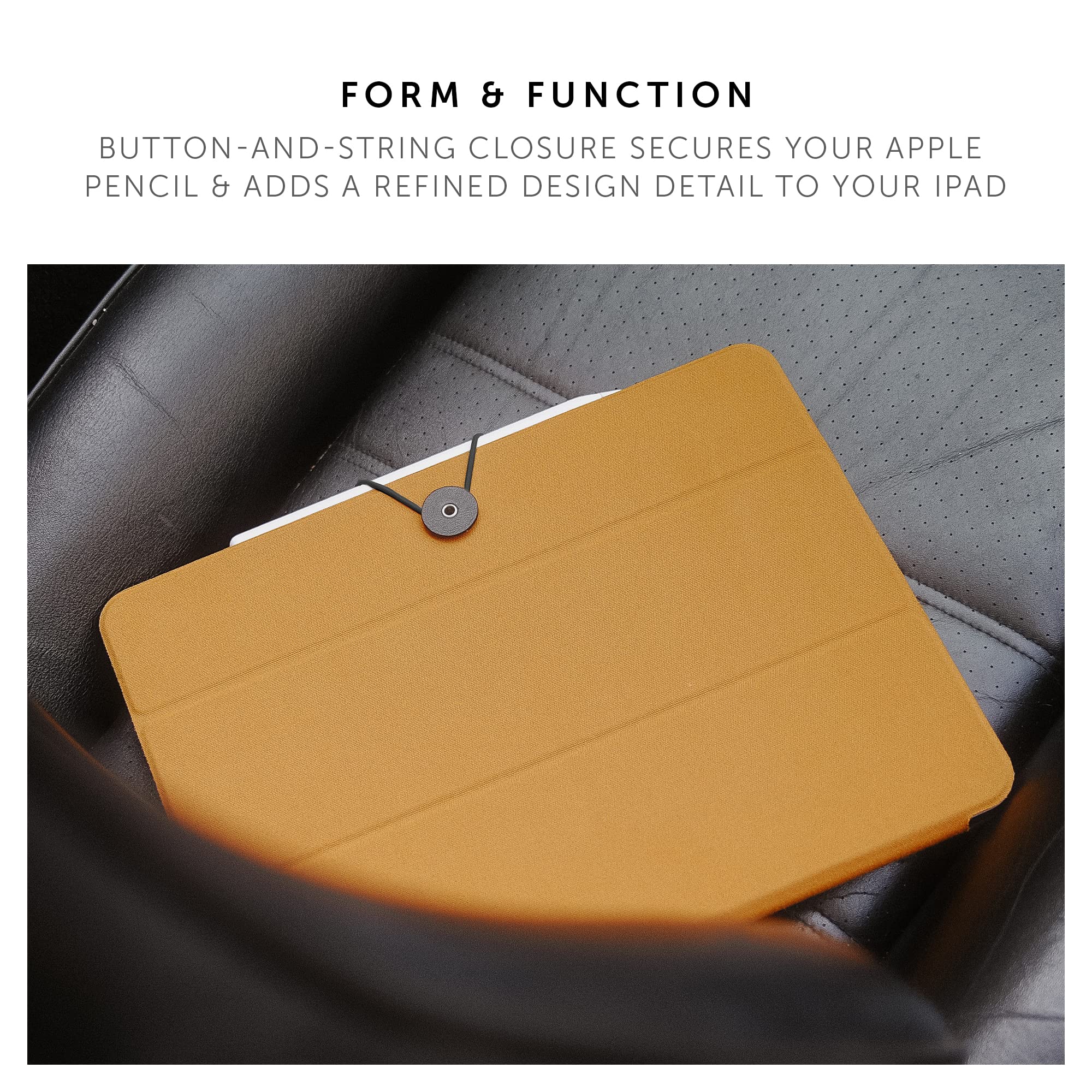Native Union W.F.A iPad Folio – Foldable Stand and Cover Made of Recycled Materials Compatible with iPad Air 13" M2, iPad Pro 12.9" with Easy Magnetic Attachment and Button and String Design (Kraft)
