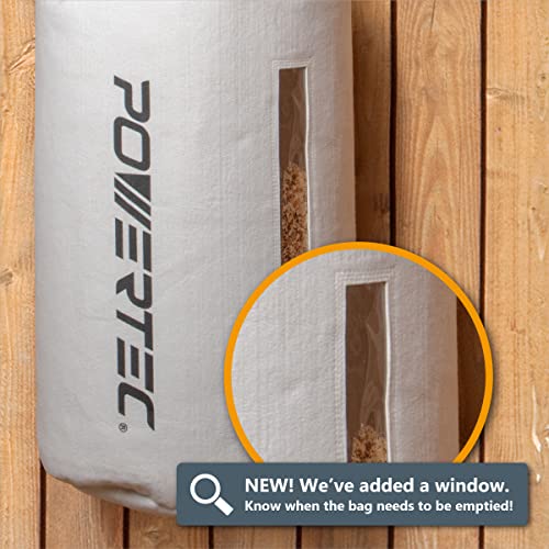 POWERTEC DC5370 Wall Mounted Dust Collector with 2.5 Micron Filter Bag | 537 CFM