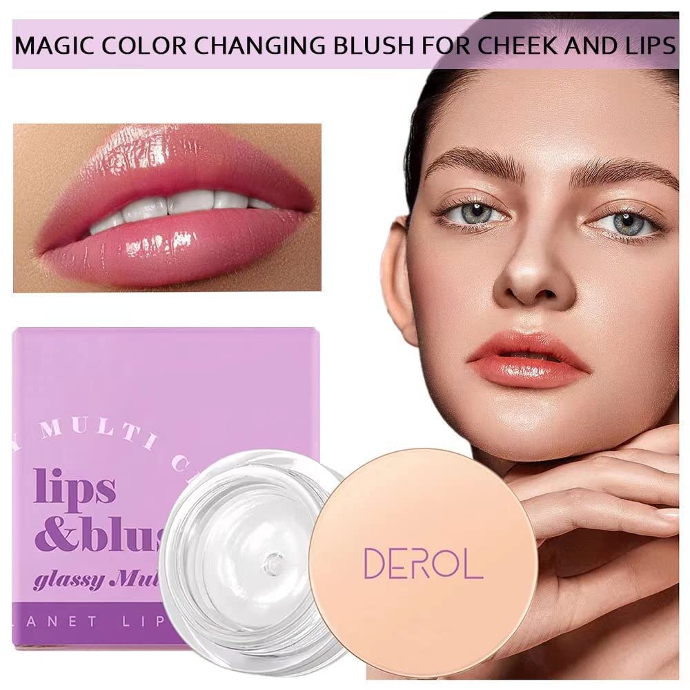 Minfei Color Changing Blusher Cream for Cheek & Lip Moisturizing Blush Rouge Soft Cream Liquid Blush Multi Use Waterproof Blusher for Cheeks & Lips Tint Glossy Lightweight Long Lasting Blush Makeup