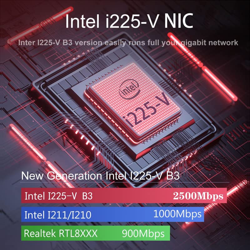 New Firewall Micro Appliance, Firewall Mini PC Celeron N5105 Quad Core Router PC,4 Intel i225 Nics Ports, AES-NI, VPN, 8GB RAM 128GB SSD