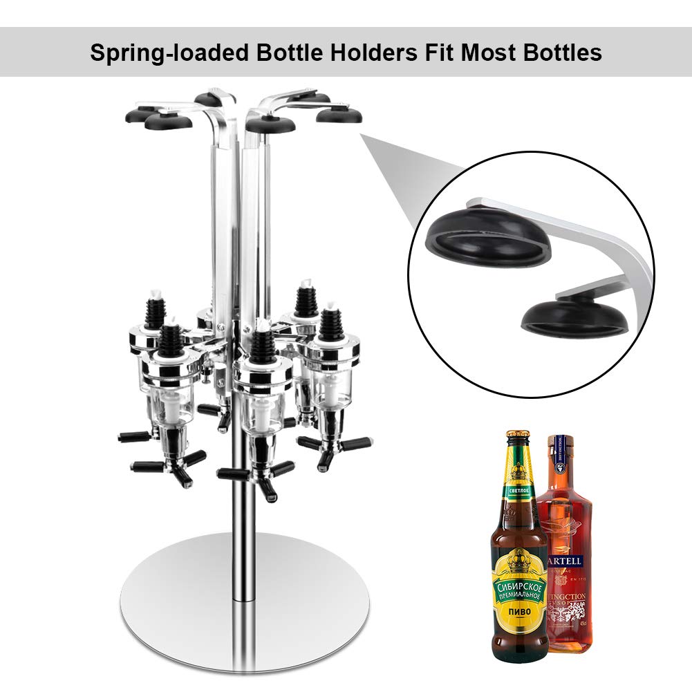 Liquor Dispenser Alcohol Dispenser Bar Dispenser Bottle Liquor Dispenser Bar Rotating Liquor Holder 6 Bottle Professional Alcohol Dispenser Station