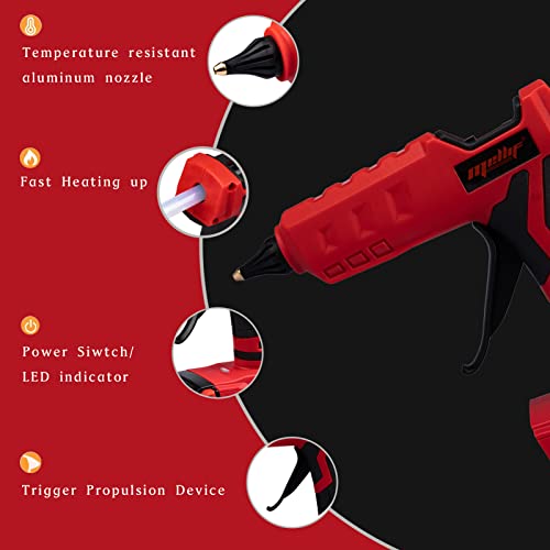 Mellif Cordless Hot Glue Gun for Milwaukee 18V Battery, Handheld Electric Power Glue Gun Full Size for Arts & Crafts & DIY with 20 0.43" Glue Sticks (Battery Not Included)