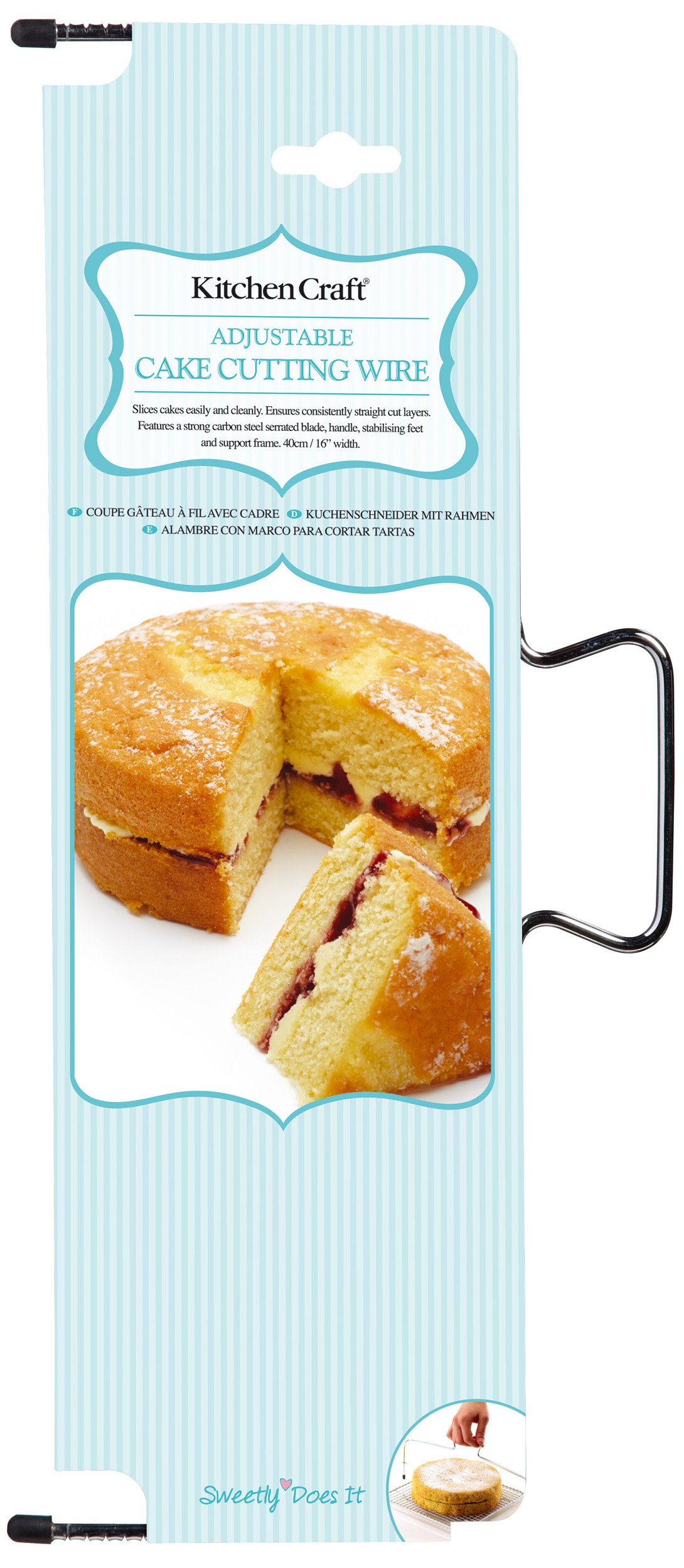 KitchenCraft Sweetly Does It Cake Leveller/Layer Cutter Wire, Carbon Steel, 40 cm