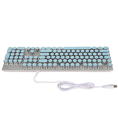 Mechanical Keyboard, 104 Keys Blue Switch RGB Backlight Ergonomic Keyboard Retro Steampunk Round Mechanical Gaming Keyboard for Windows for Linux for OS X(Blue)