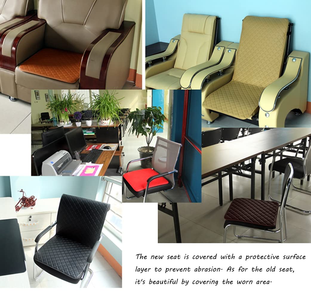 Leather Chair Cushion Pad Office Computer Chair Boss Chair Pad Non-Slip Waterproof Dining Chair Cushion Car Sofa Leather Seat Cushion ( Color : Black , Size : 50*50cm )