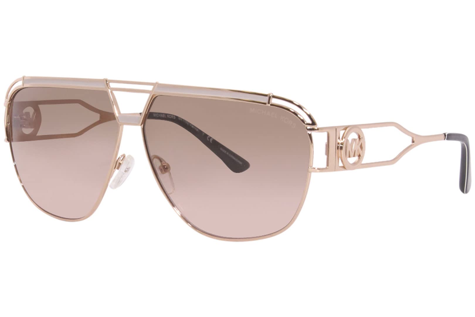 Michael Kors Woman Sunglasses Rose Gold Frame, Brown Pink Gradient Lenses, 61MM
