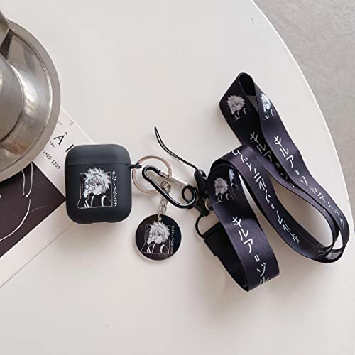 NOLEGA with Anime Character Lanyard Keychain AirPod 1/2 Case, Personalised Drink Boy and Unique TPU Process Frosted Soft AirPod Case