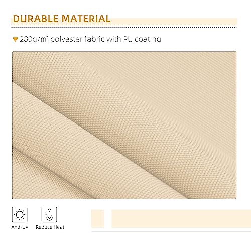 Outsunny 10' x 8' Manual Retractable Awning Sun Shade Shelter for Patio Deck Yard with UV Protection and Easy Crank Opening, Beige