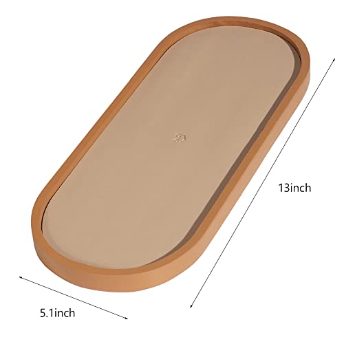 Tynulox Wood Coasters for Drinks | Warm Brown Oblong Multipurpose Plate | Wooden Shallow Storage Tray