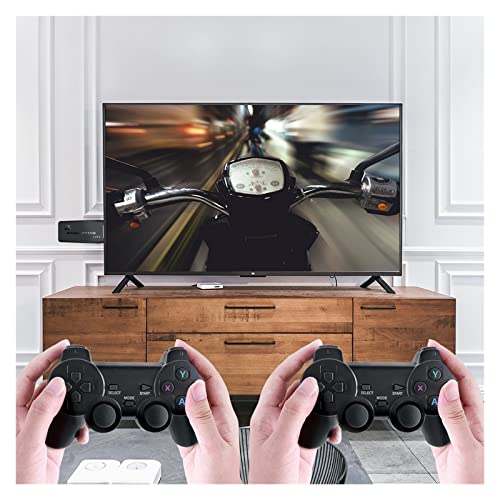 LEDFON Retro Game Double Wireless Controller Video Game Boy Plug and Play Game Console 2.4G Game Stick 4K 10000 Games 64GB 32GB Retro Games for PS1/GBA (Color : 64g Have Box, Size : 1)