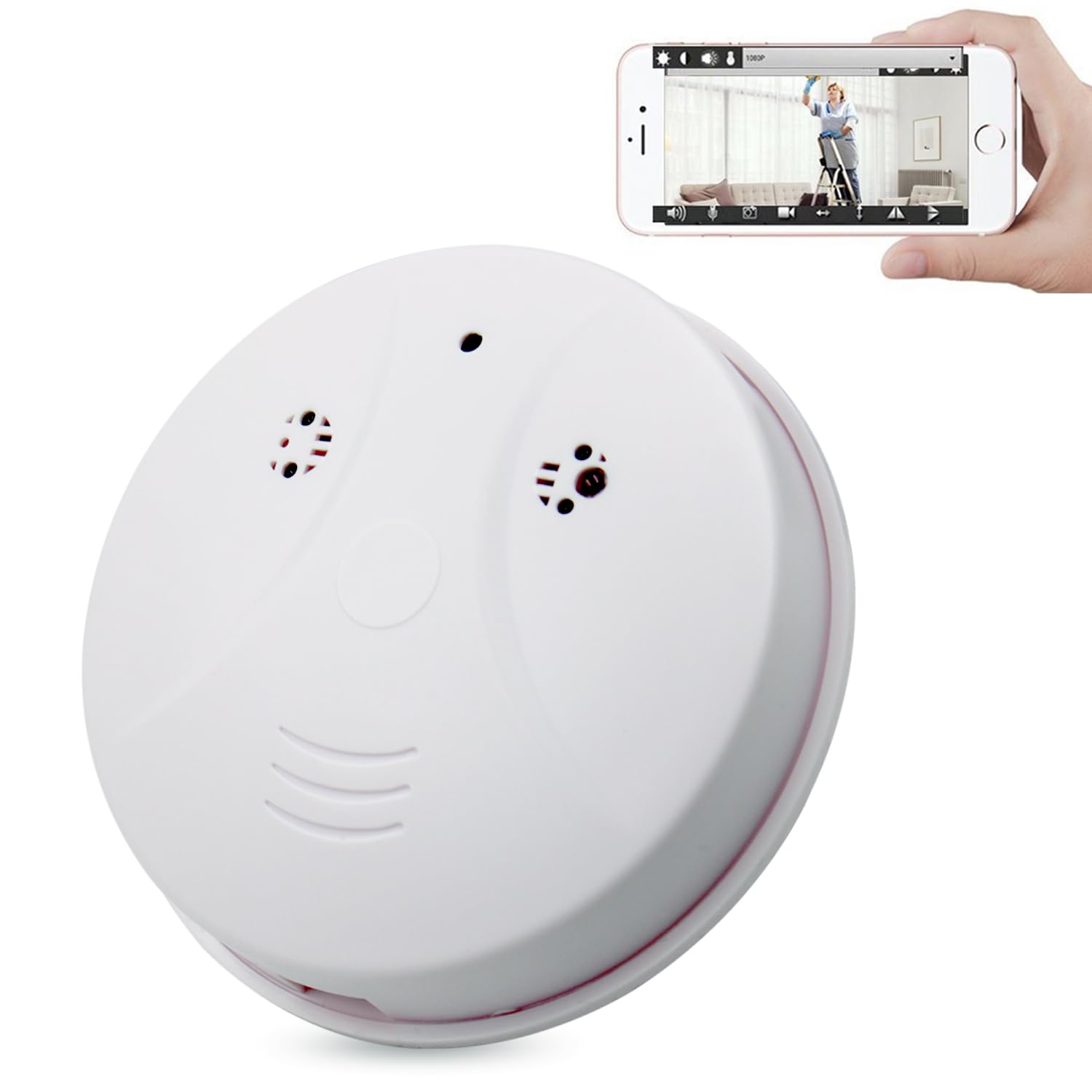 Mini Detector Camera, Full HD 1080P Wireless Security Nanny Detector Camera with Motion Detection/Remote View for Home and Office, No Audio