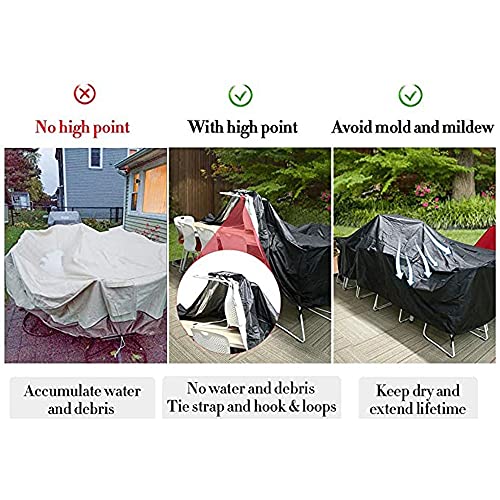 QINY Furniture Waterproof Cover Sofa Rain Garden Patio Protective Cover Black and Silver,for Rattan Table Cube Chair 23.8.23 (Color : Black, Size : 80X80X80cm)