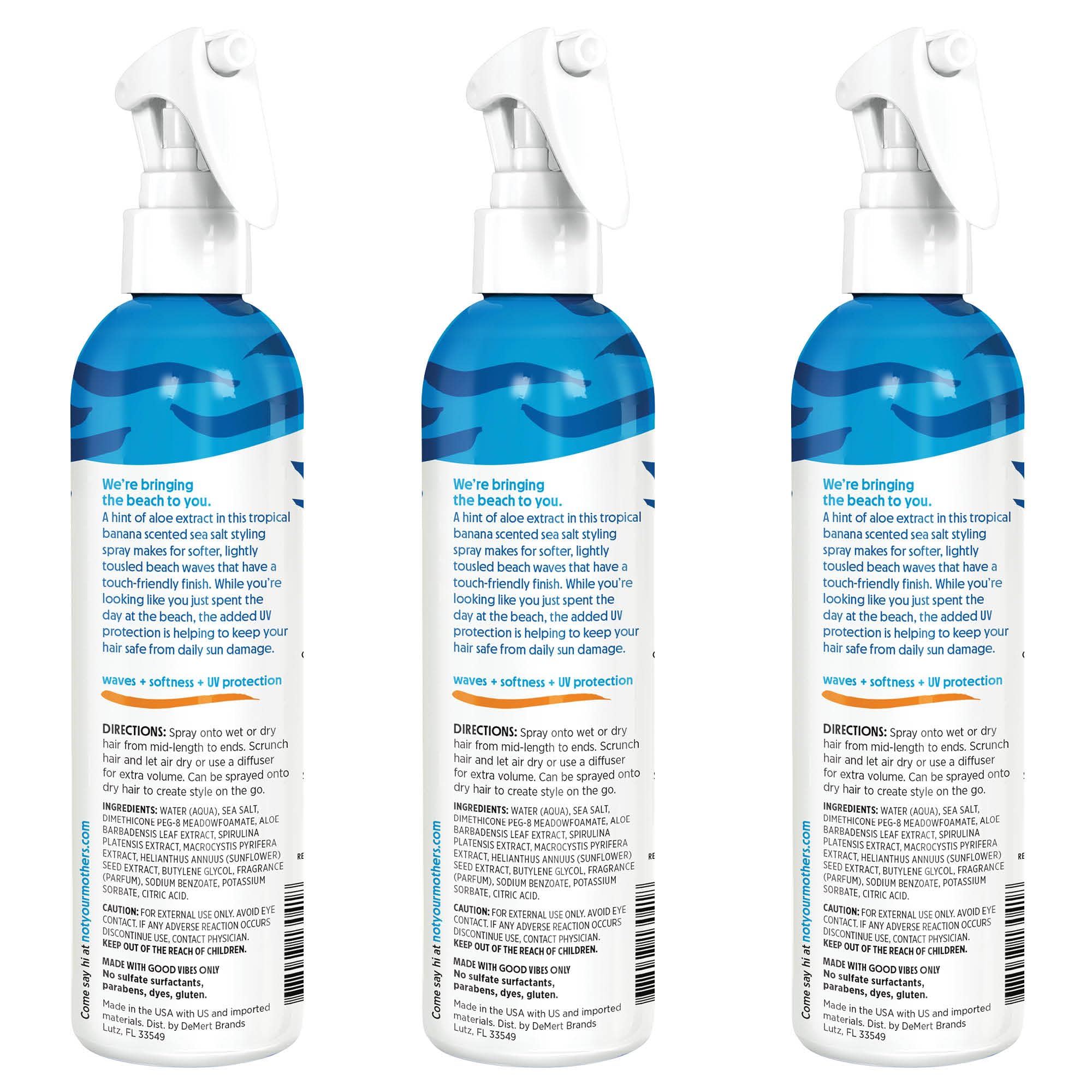 Not Your Mother's Beach Babe Sea Salt Spray (3-Pack) - 8 fl oz - Softening Formula for Effortlessly Soft, Tousled Waves