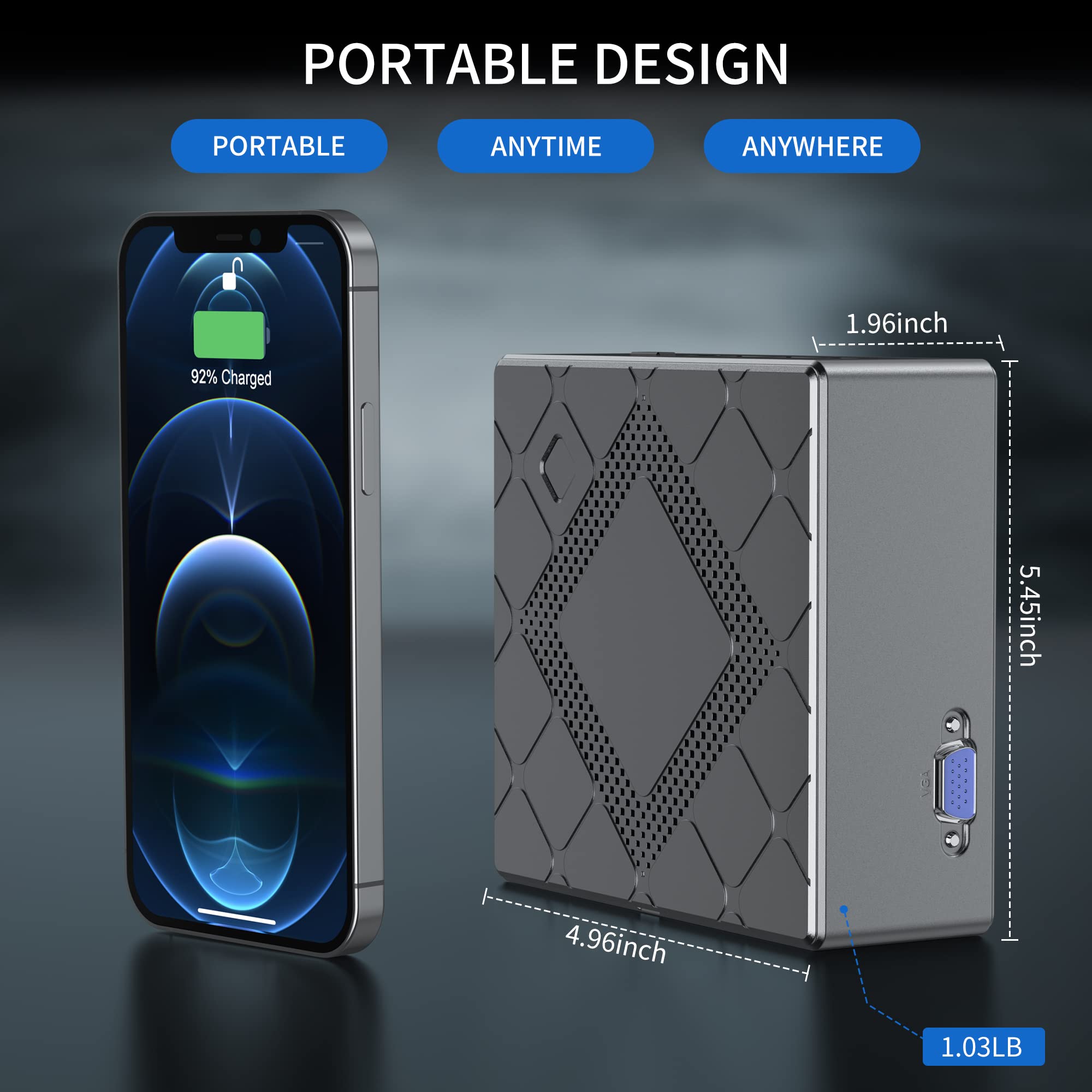 Mini PC, Intel I5-8259U (Up to 3.8 GHz), Mini Desktop Computer Windows 11 Pro,4C/8T,16GB RAM, 512GB M.2 SATA SSD (Up to 2TB), 4K UHD,Triple Display Output, WiFi 2.4G+5G,BT4.2,Support Auto Power On