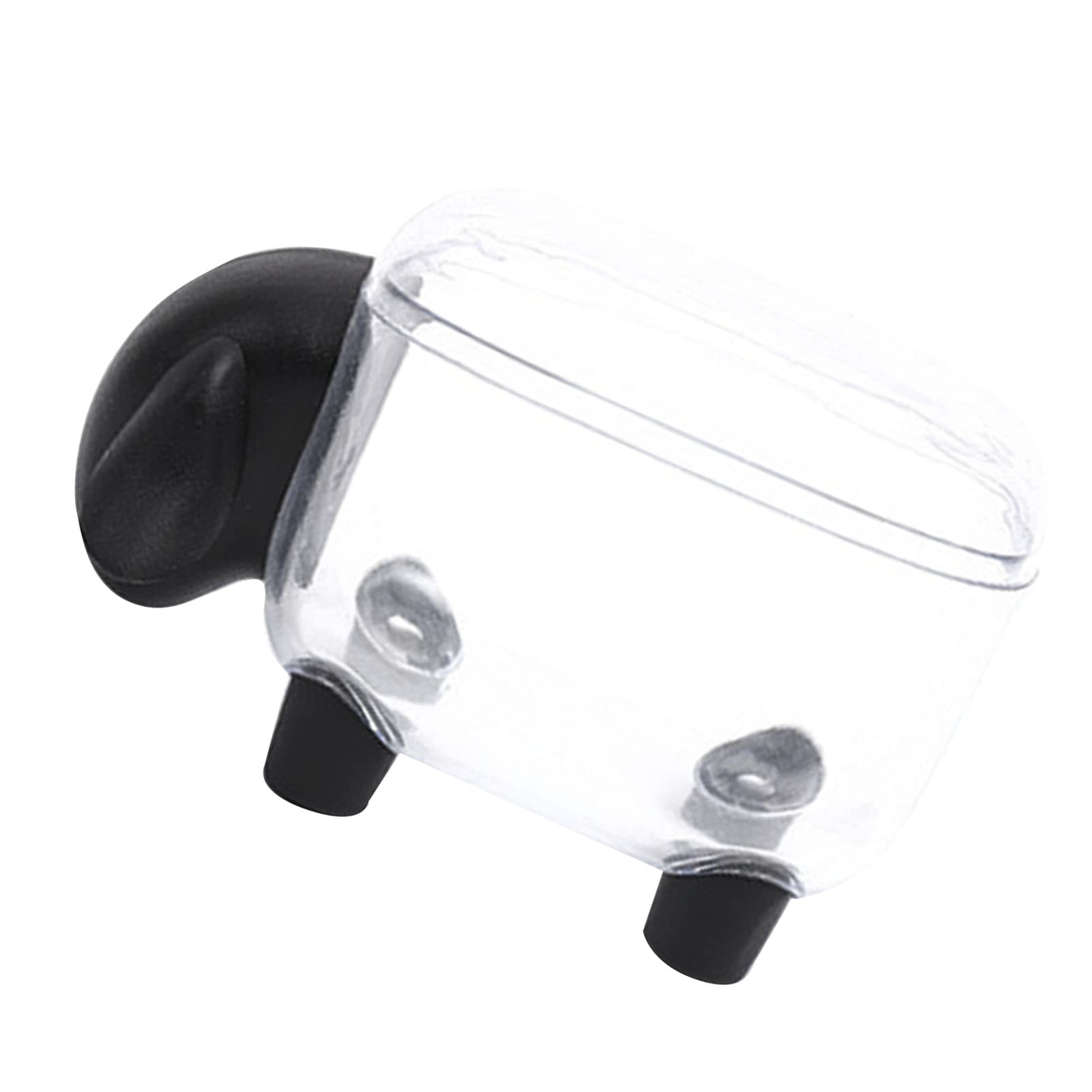 Sheep Design Cotton Swab Holder & Toothpick Box Transparent Organizer for Home Decor with Storage Container (Black)