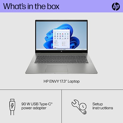 HP Envy 17 inch Laptop, FHD Touch Display, 13th Generation Intel Core i7-13700H, 12 GB RAM, 1 TB SSD, Intel Iris Xe Graphics, Windows 11 Home, 17-cr1010nr (2023)
