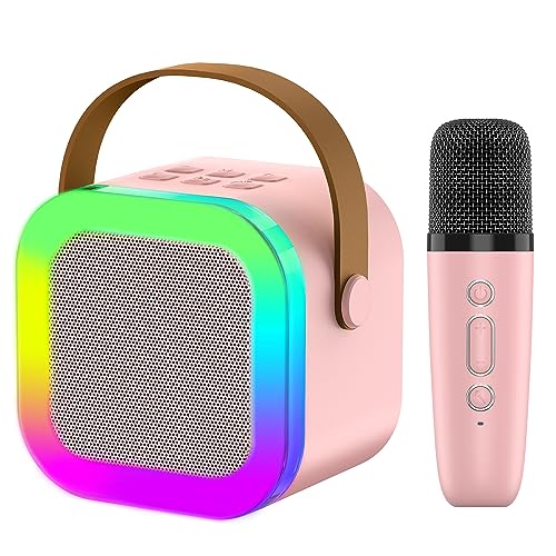 OUTUVAS Kids Karaoke Microphone Machine Toy, 4-12 Years Old Girls Christmas Birthday Gift for Girls, Karaoke Toys Gifts for Girls Ages 4, 5, 6, 7, 8, 9, 10, 12 +Year Old Birthday Party. (Pink)