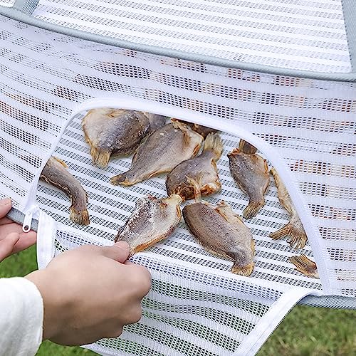 QmjdDymx Herb Drying Rack 3 Layer Hanging Herb Drying Bags Net Collapsible Mesh Sock Drying Rack with Zipper Opening Household Hanging Shelves(White,40x60cm)