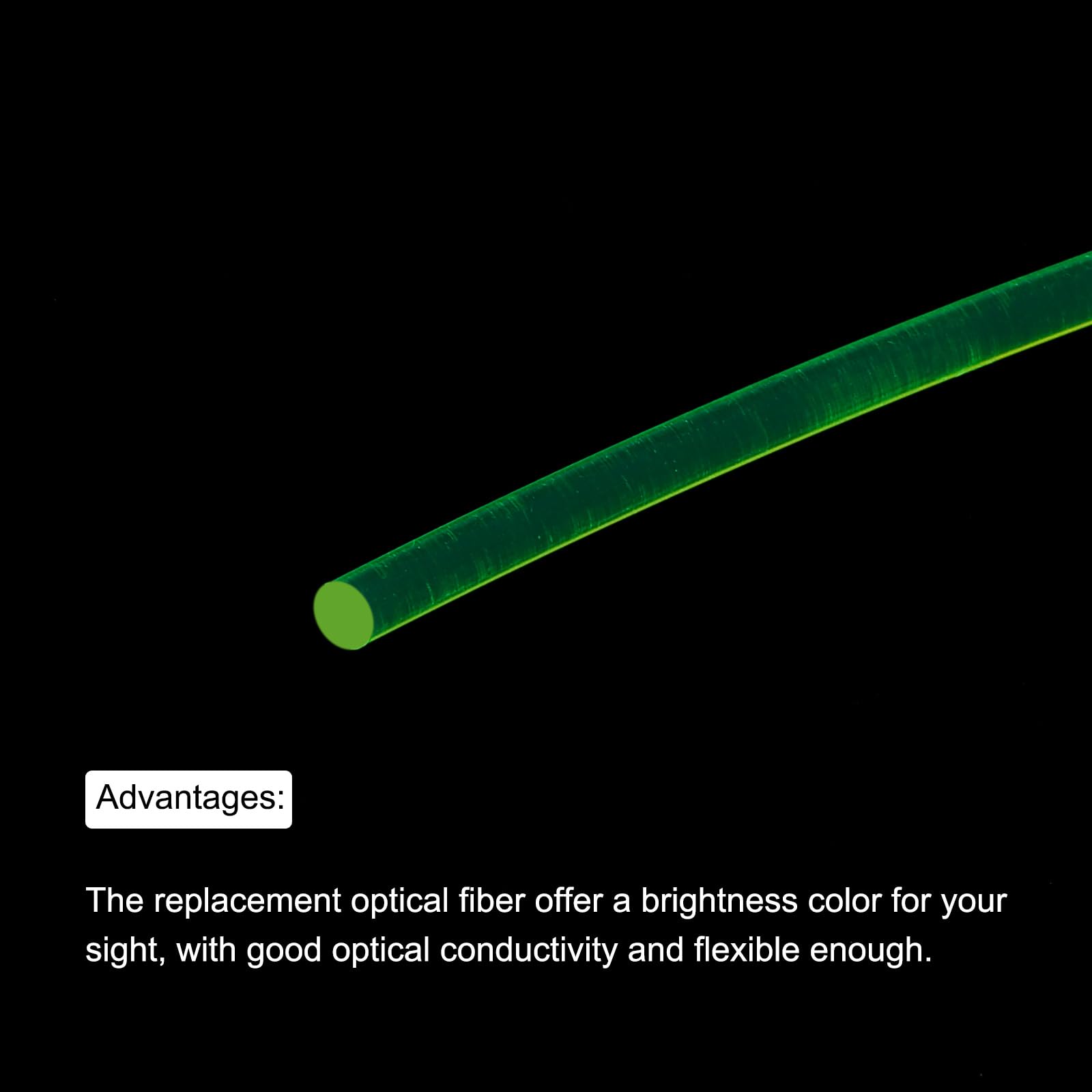 MECCANIXITY Fiber Optic Rods PMMA 0.75mmx30cm for Sight Filament Green Pack of 5