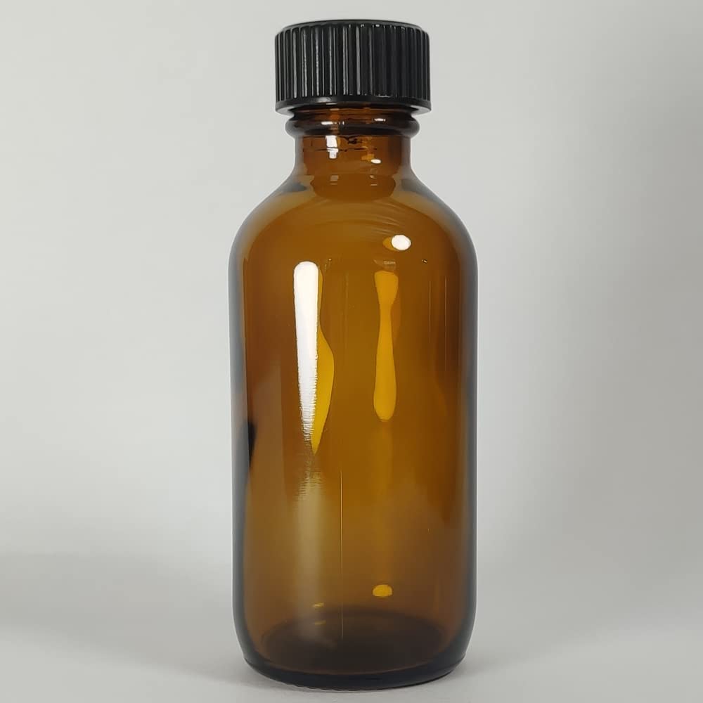 PIPIBA 24Pack 2oz (60ml) Boston Glass Bottle. Essential Oil Bottle With Lid. For Perfume, Aromatherapy, Lab Refillable Sample Vials (Amber)