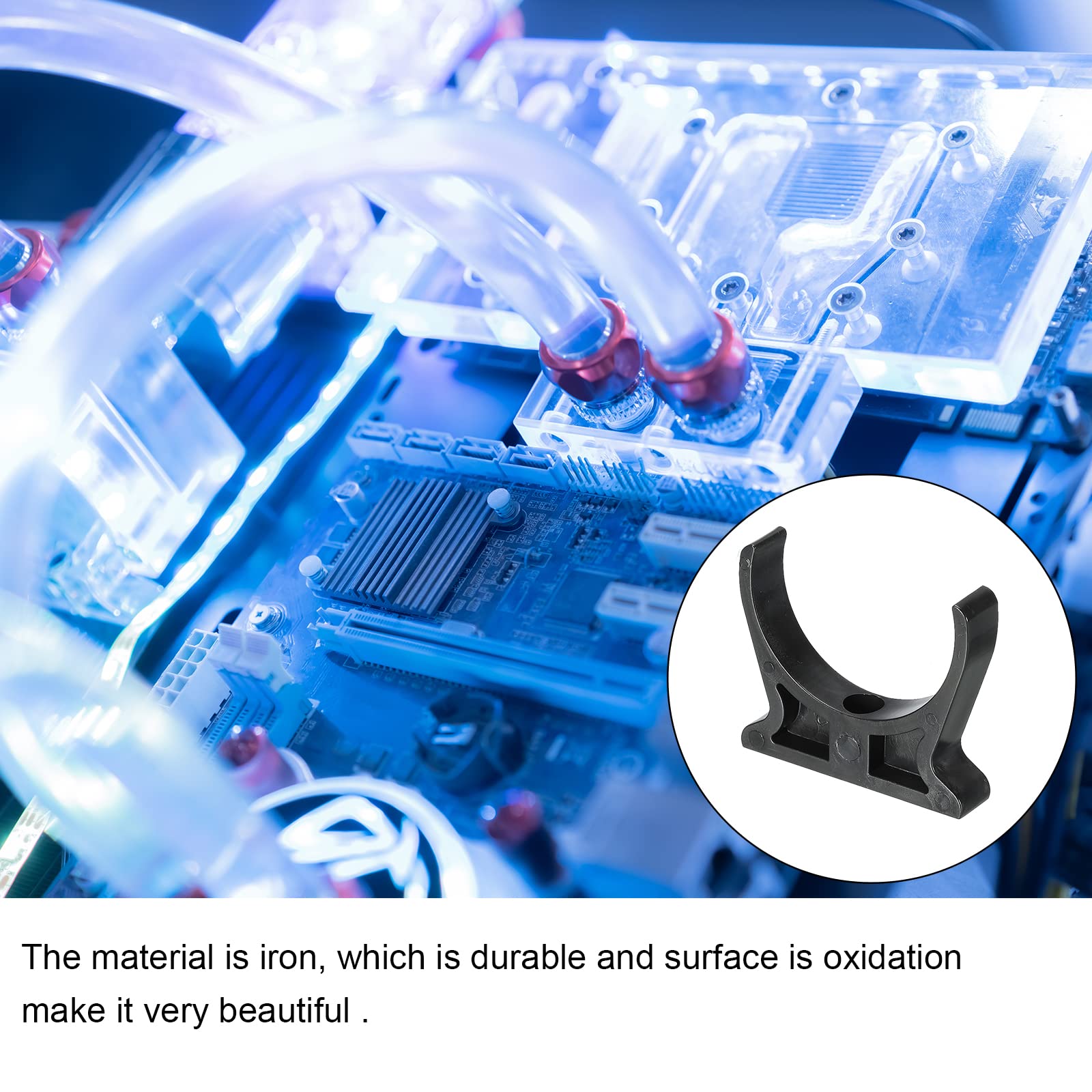 MECCANIXITY Plastic Water Tank Mounting Bracket Holder, C-Shape Support Clamp Clear Dia 50mm Clear Pack of 2