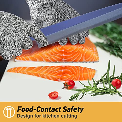 JPP Premium Cut Resistant Gloves, Cutting Proof CE Level 5 Protection, Food Grade Safe, Ambidextrous, 3D-Comfort Fit, Machine Washable, Dexterity, Lightweight, 1 Pair, Size 8, Medium