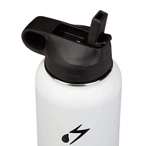 Hydro Energy Straw Lid for Hydro Flask Wide Mouth Water Bottle, 2 Straws and a Straw Brush Included (BPA Free, Leak Proof, Sweat Free) (White)
