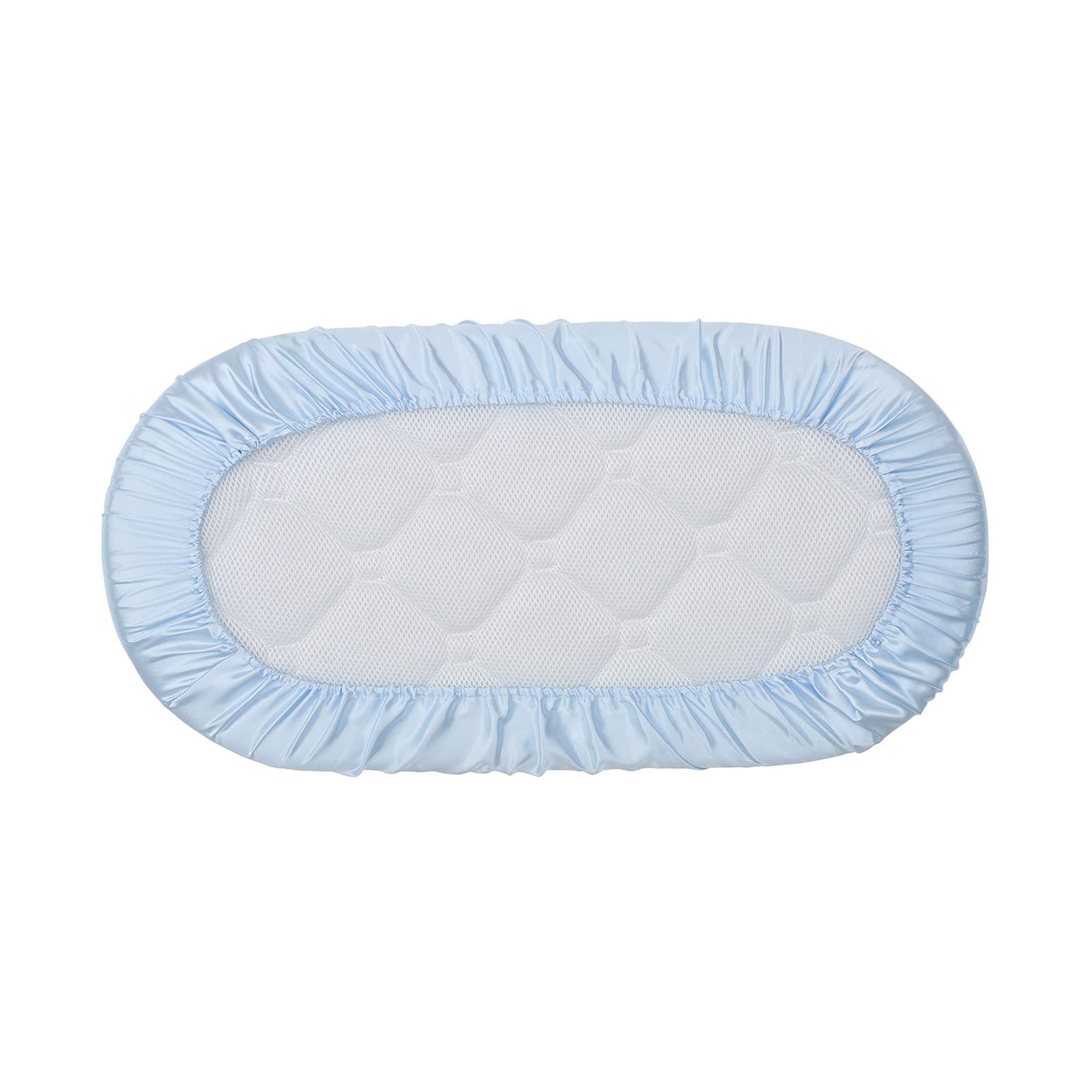 Newborn Baby Mose Basket Sheet Bassinet Sheet Cradle Sheet Pram Bassinet Pads Changing Basket Satin (Sky Blue, One Size)