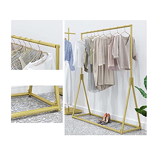 NEOCHY Clothing Display Racks, Iron Heavy-Duty Hangers, Open Child Clothing Store Display Racks/Golden/100X40X150Cm