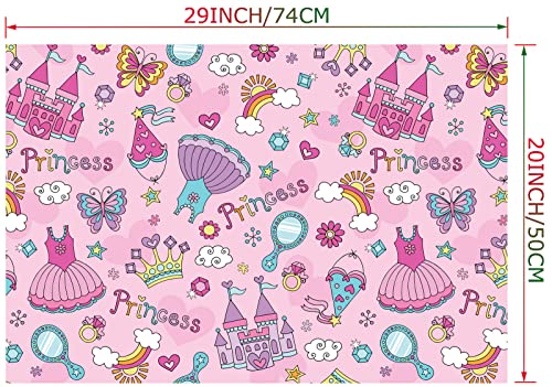 U'COVER Gift Wrapping Paper Happy Birthday Princess Theme Wrapping Paper Pack of 20 Sheets