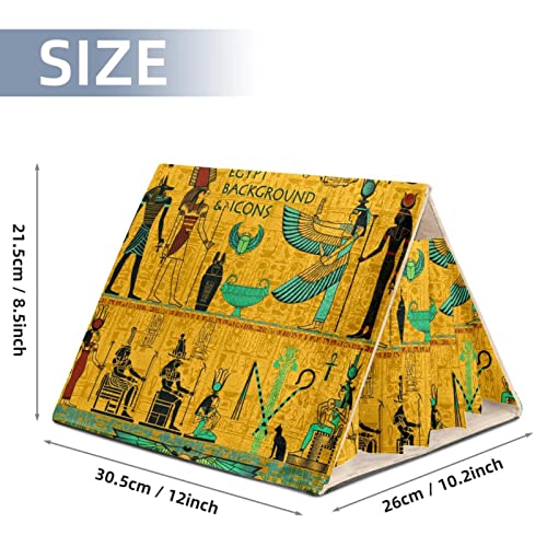 RATGDN Small Pet Hideout Ancient Egyptian Deities Hamster House Guinea Pig Playhouse for Dwarf Rabbits Hedgehogs Chinchillas