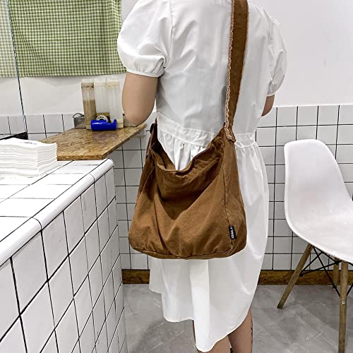 Large Capacity Canvas Shoulder Bags Soft Travel Women Men Crossbody Satchels