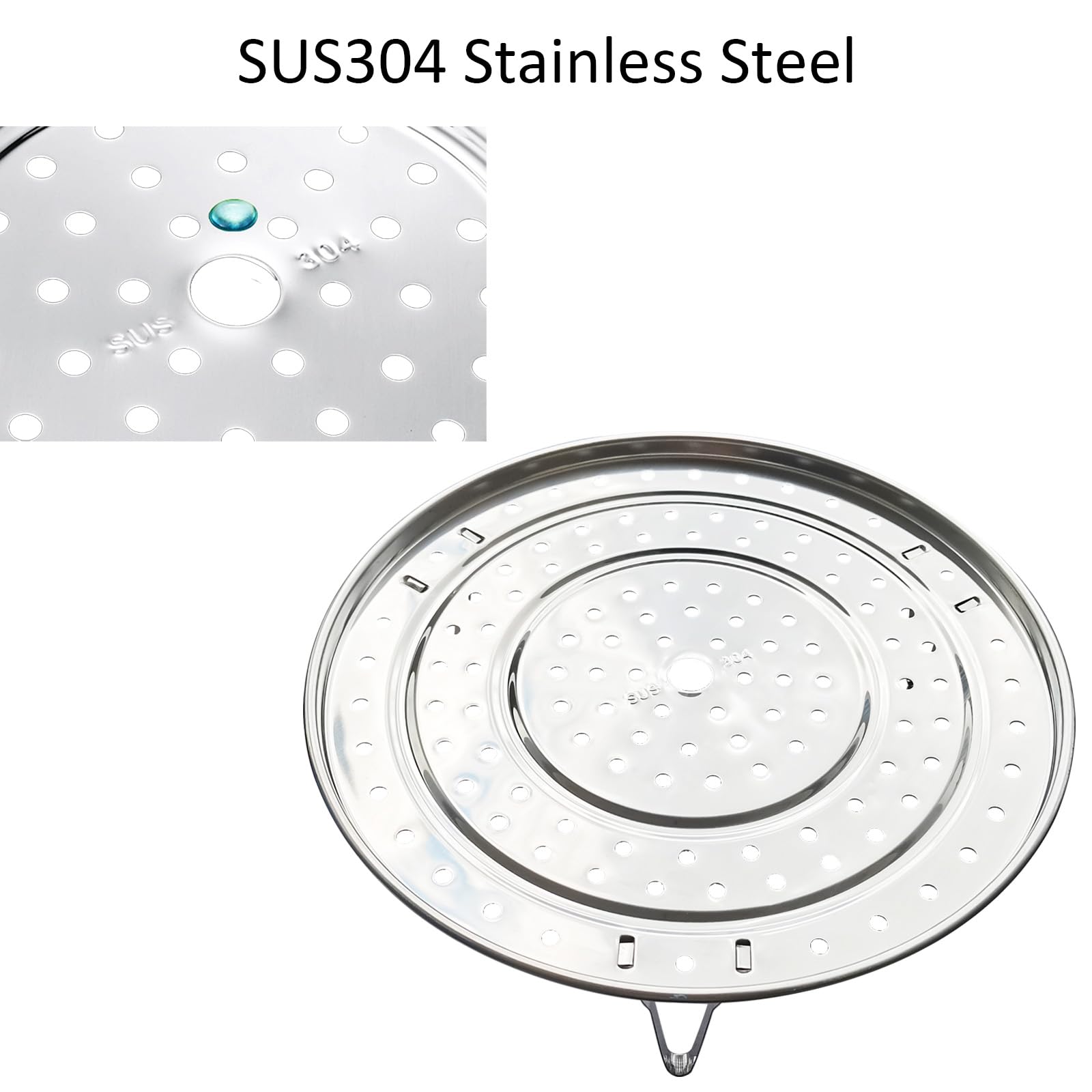 Steamer Rack, 11.81" / 30cm 304 Stainless Steel Removable Legs Multifunction Steaming Stand Holder Rack for Steamer Pot Pans