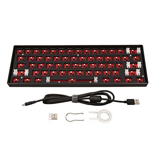 Mechanical Keyboard DIY Set, Support Wireless 2.4G Modular Mechanical Gaming Keyboard BT 3.0 5.0 Wide Compatibility ABS Shell Type C Wired for Office