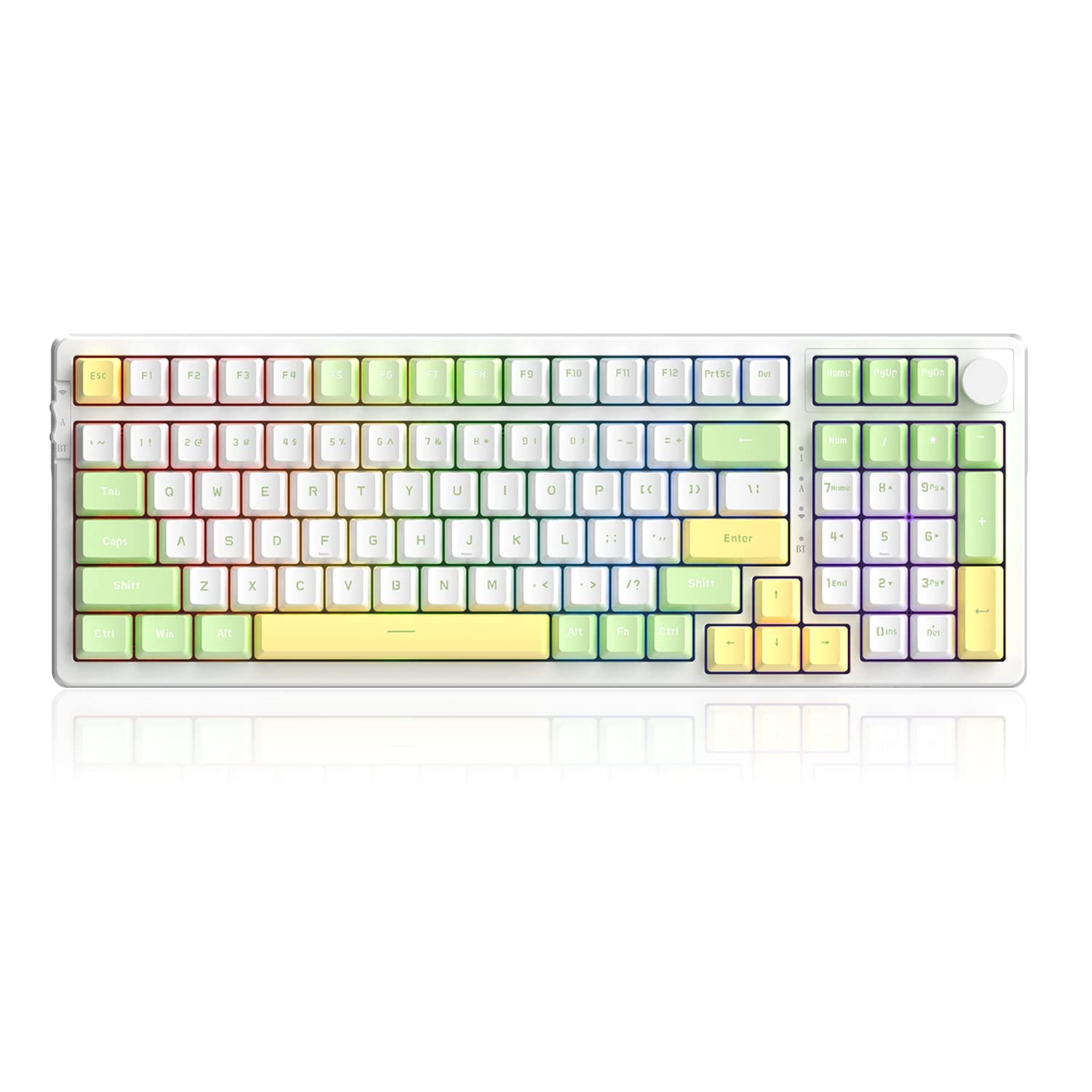 NACODEX AK992 99 Key Hot Swappable RGB Custom Gaming Keyboard | 4000mAh Bluetooth /2.4G /Wired PC Gaming Custom Keyboard with Volume Knob | OEM PBT Keycaps (Blue Switch)