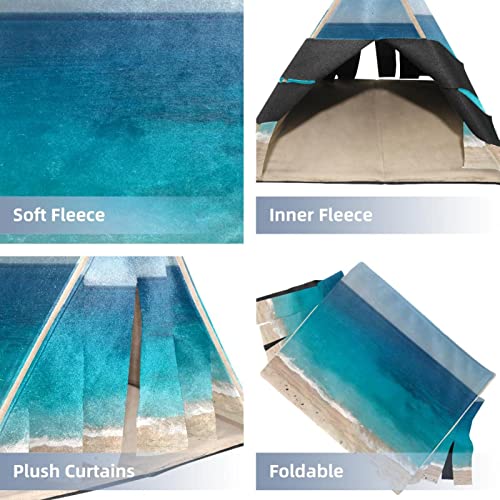 RATGDN Small Pet Hideout Beach Ocean Sand Sea Water Hamster House Guinea Pig Playhouse for Dwarf Rabbits Hedgehogs Chinchillas