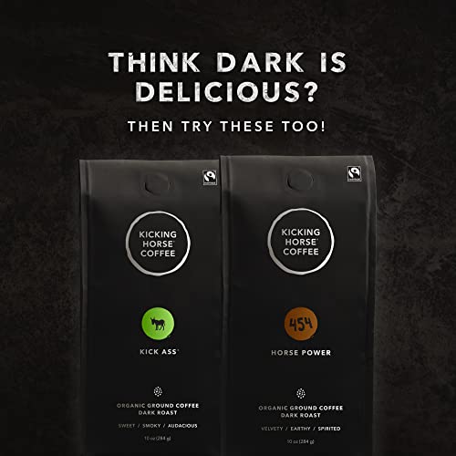Kicking Horse Coffee, Grizzly Claw, Dark Roast, Ground, 10 oz - Certified Organic, Fairtrade, Kosher Coffee