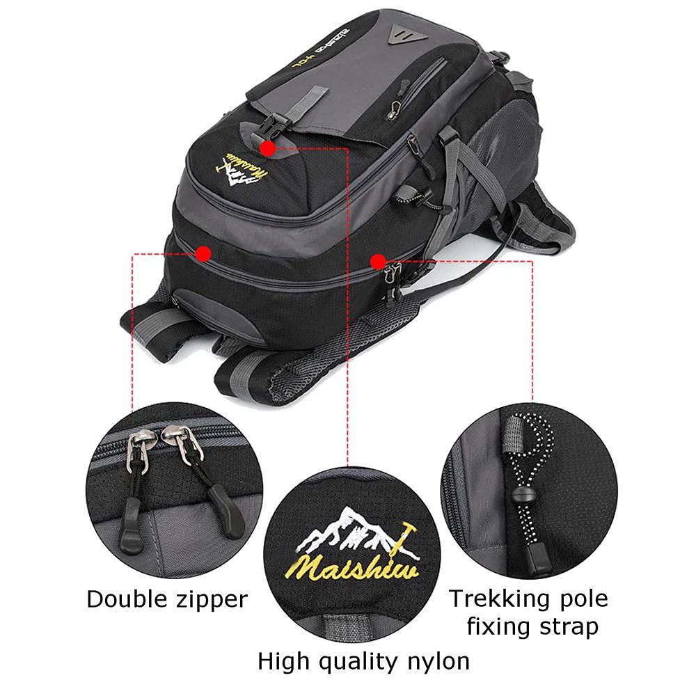 KDFJ Camping Backpack Hiking Waterproof Trekking Bag Outdoor Travel Rucksack Cycling Mountaineering Backpacks-Deep Blue_40L